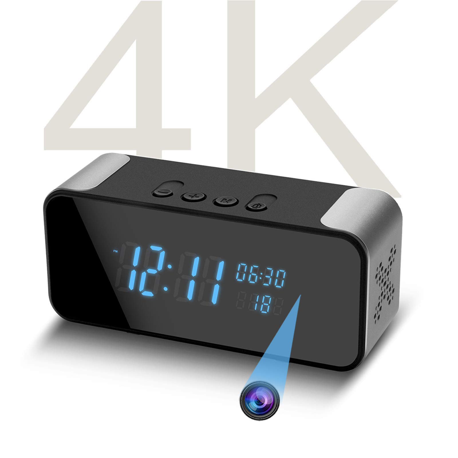 Camera Đồng Hồ Đặt Bàn Q8 Pro 4K - Âm thanh Rõ nét - Hồng ngoại ẩn 10m.