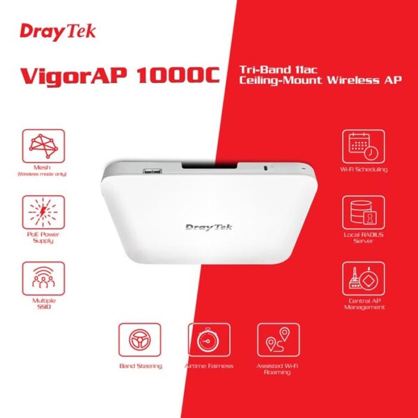 Bộ phát WiFi Draytek VigorAP 1000C (Ốp trần)